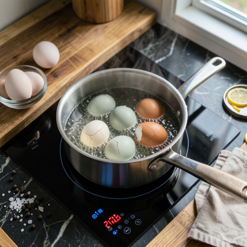 Hard-Boiled Eggs on Induction Stove: Foolproof Peeling Every Time - BBQ ...